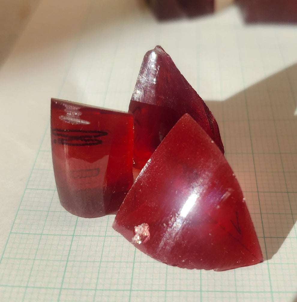 Red Ruby Facet Rough Czochralski Lab Created Crystals – Gems Of Science