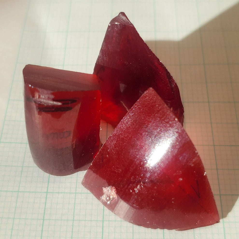 Red Ruby Facet Rough Czochralski Lab Created Crystals – Gems Of Science