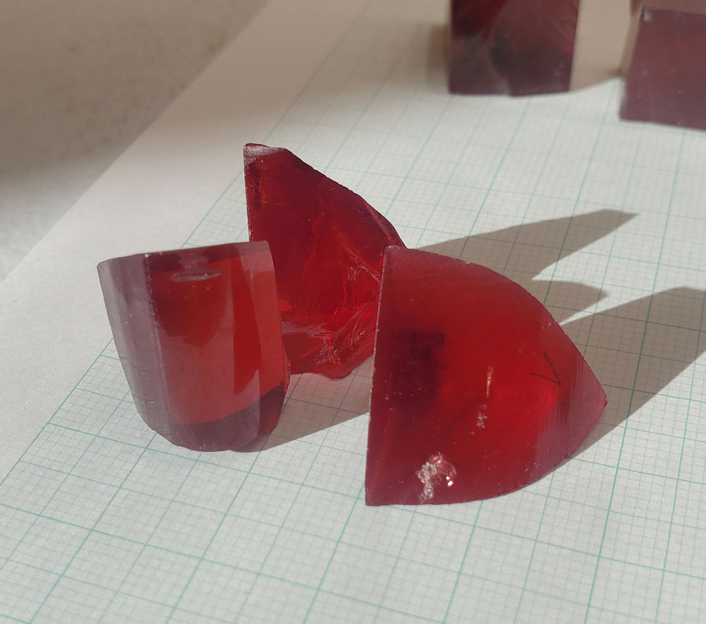 Red Ruby Facet Rough Czochralski Lab Created Crystals – Gems Of Science
