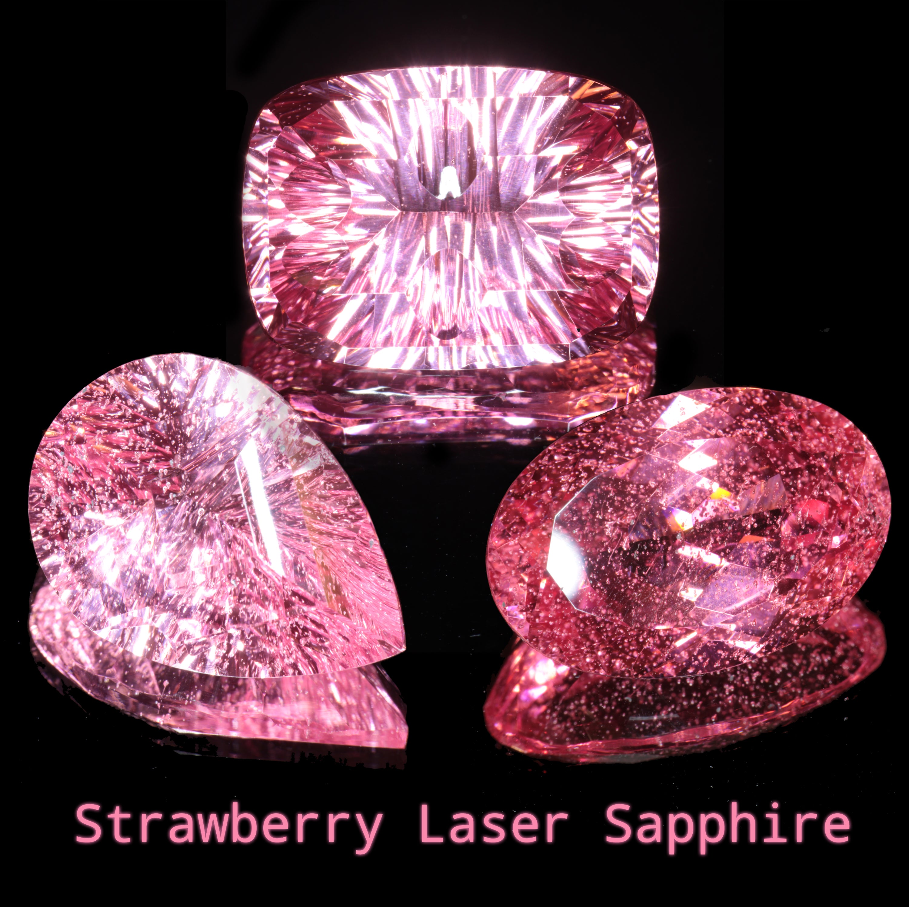 Fantasy Cut Laser Sapphire, Titanium Strawberry Sapphire – Gems Of Science